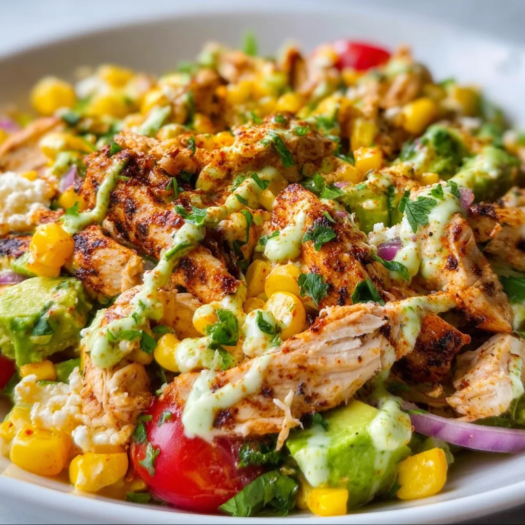 BBQ Chicken Salad with Avocado & Corn: Fresh, Zesty & Irresistible!